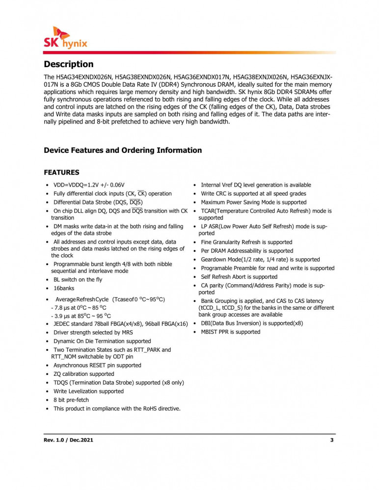 H5AG36EXNJX017N document page 3