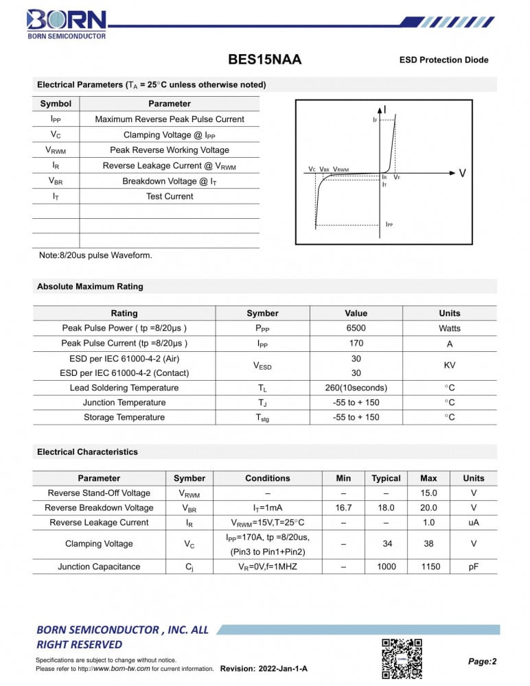 BES15NAA datasheet page 2