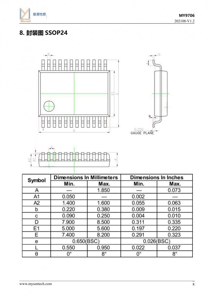 MY9706 datasheet page 8