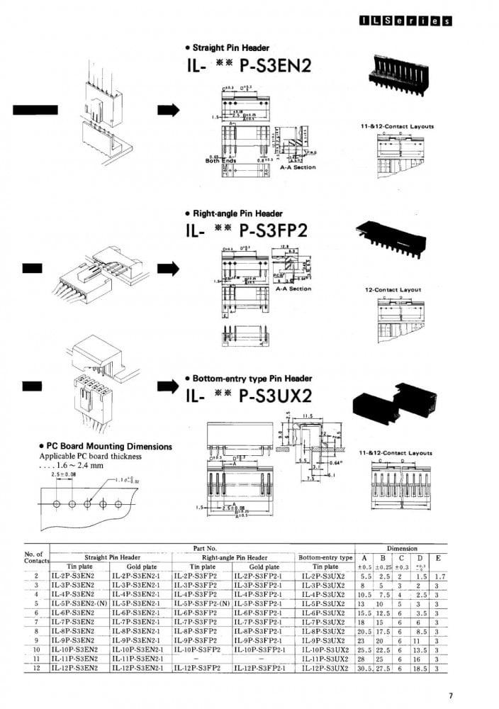 JAE IL Series connector technical document page 2
