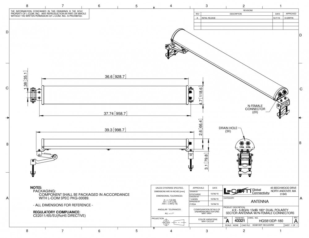 L-com HG5813DP-180 technical document preview