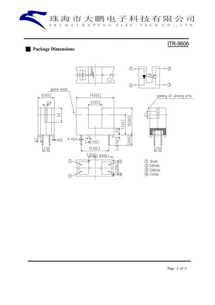 DP-ITR9606 datasheet page 2