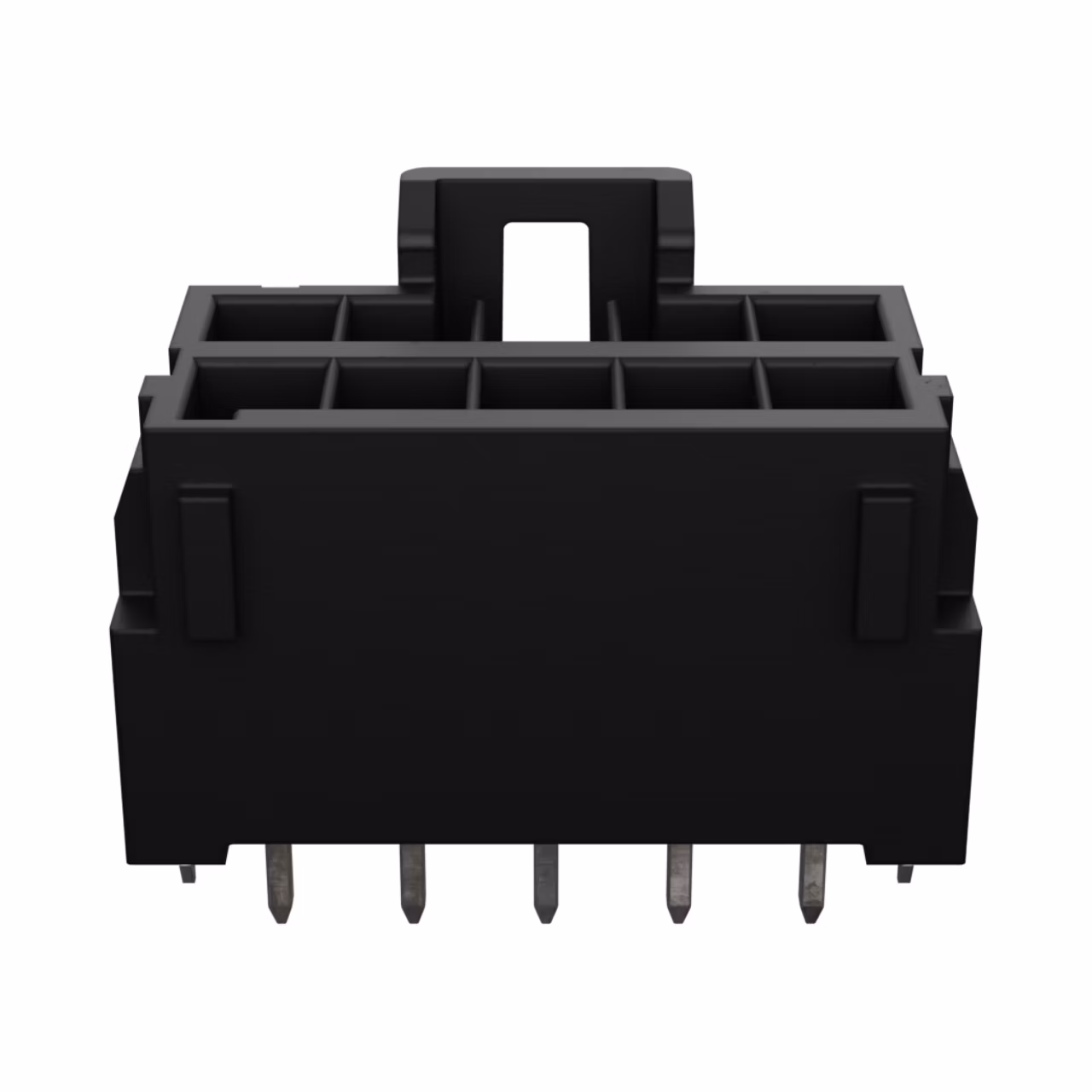Ultra-Fit Vertical Header, 3.50mm Pitch, Dual Row, 10 Circuits, with Solder Clips, 0.38µm Gold (Au) Plating, Black, Glow-Wire Capable, Embossed Tape on Reel for sale