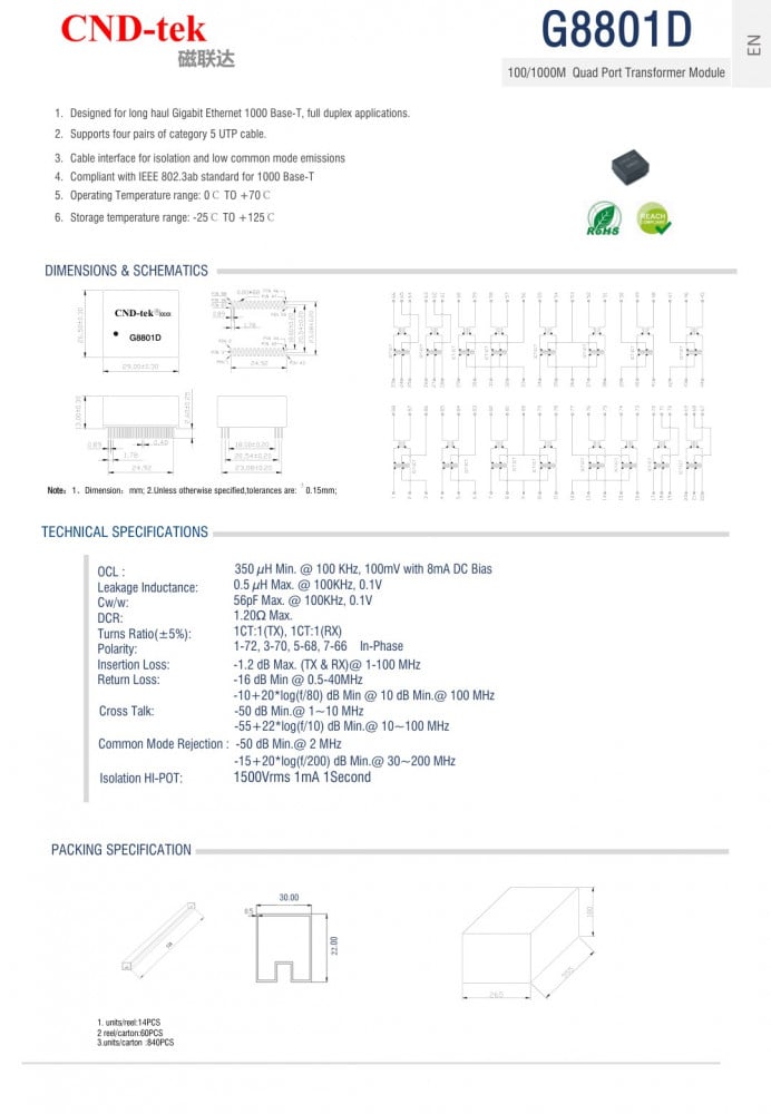 CND-tek G8801D datasheet preview
