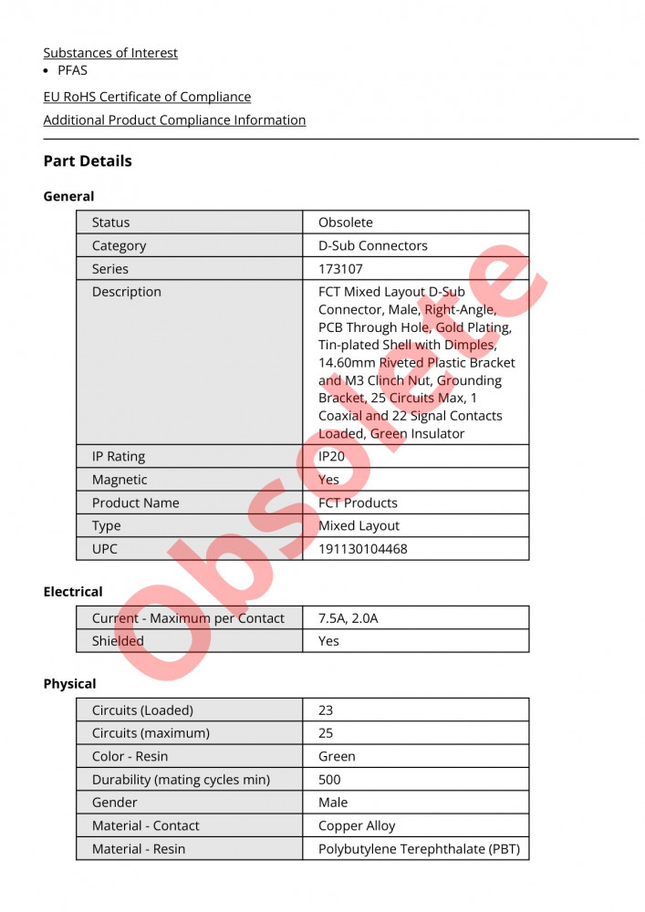 MOLEX 1731070969 product drawing preview, page 2