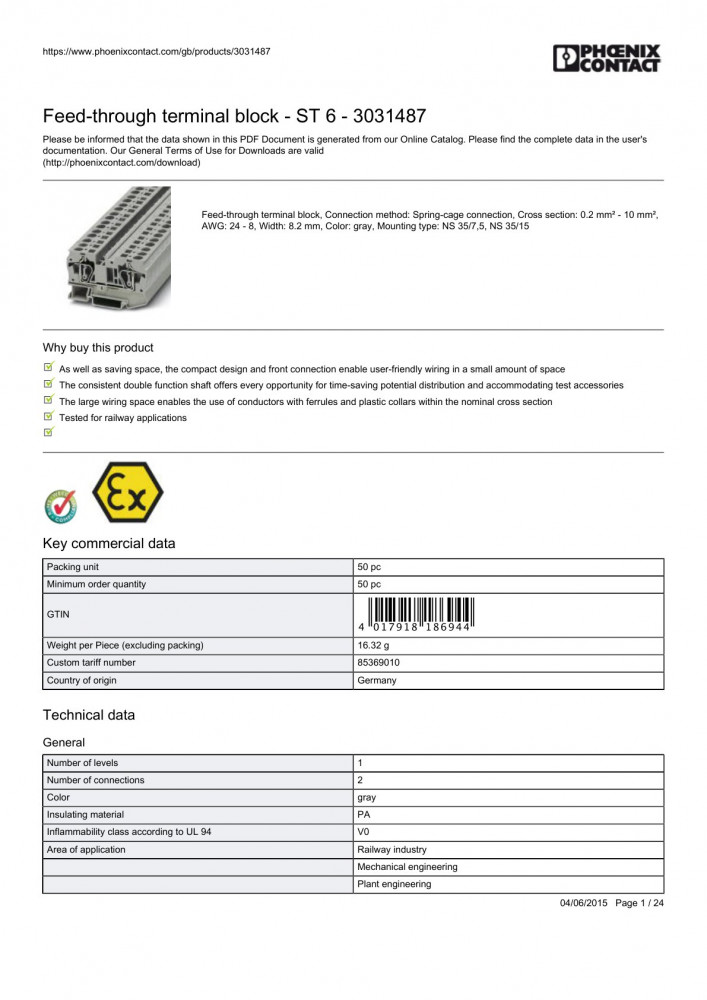 ST 6 3031487 technical document page 1