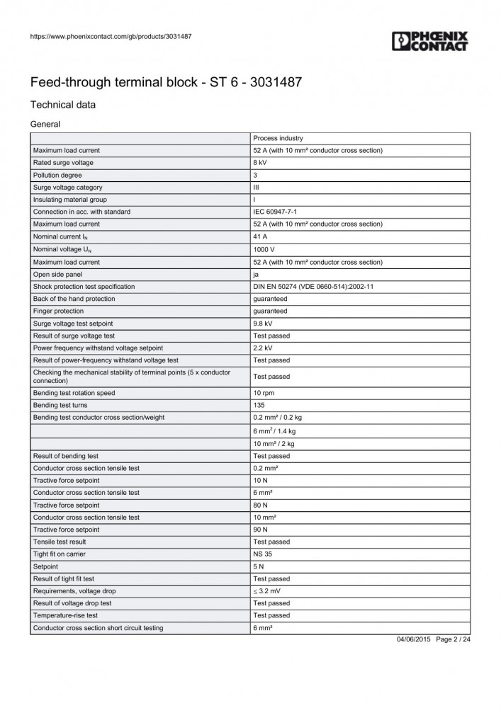 ST 6 3031487 technical document page 2