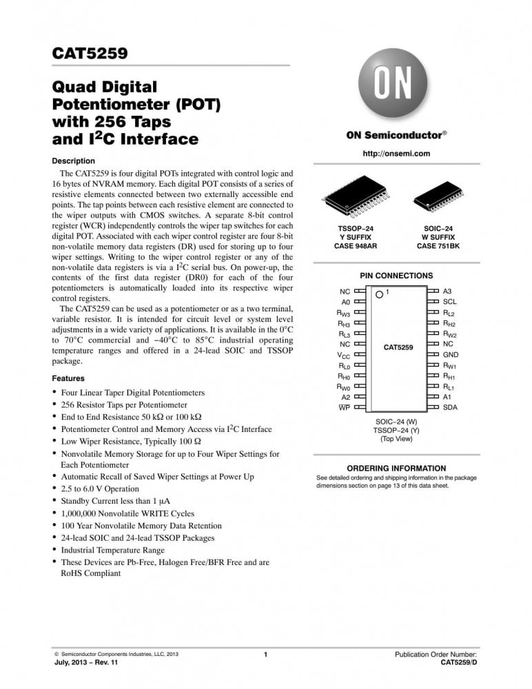 CAT5259 datasheet page 2