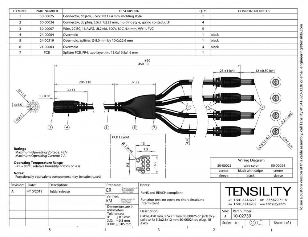 Tensility International 10-02739 technical drawing