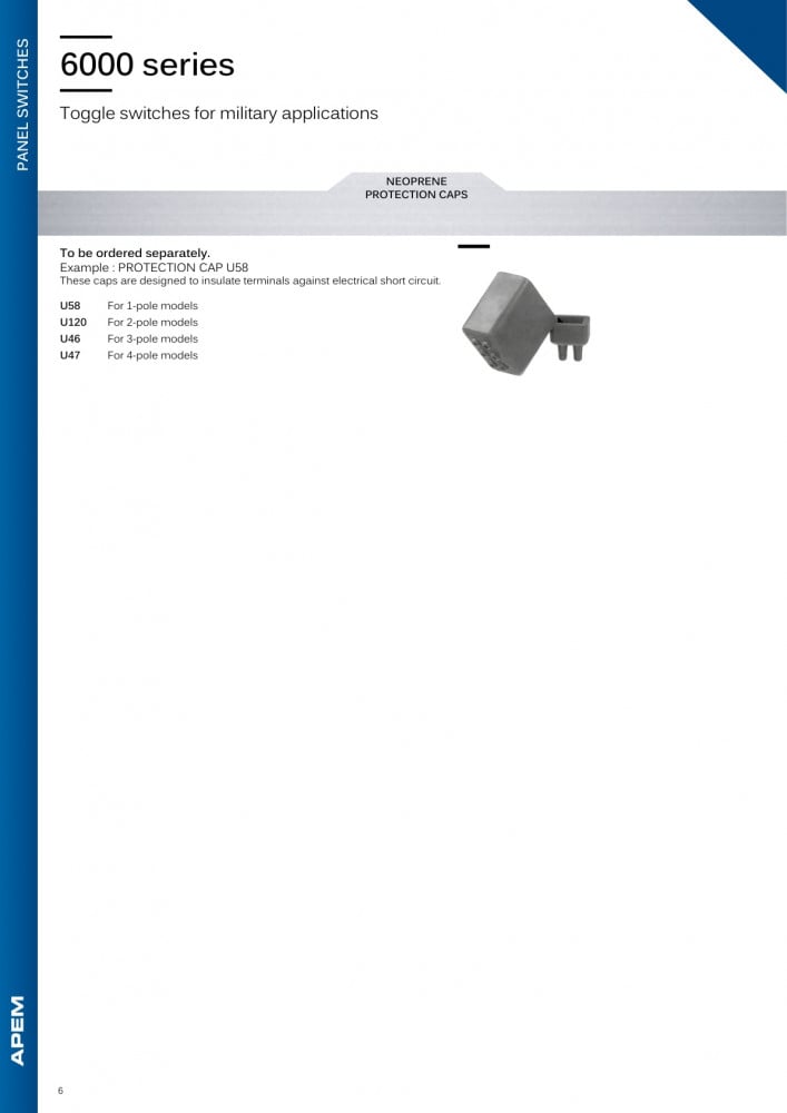APEM 6000 series datasheet page 6