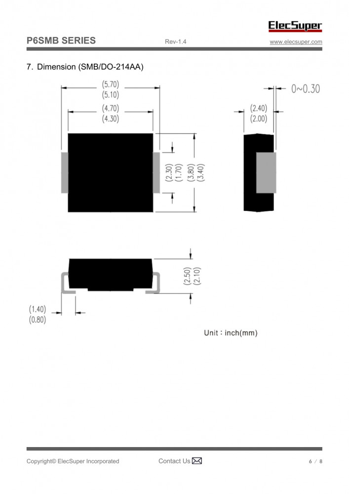 ElecSuper P6SMB series datasheet page 6