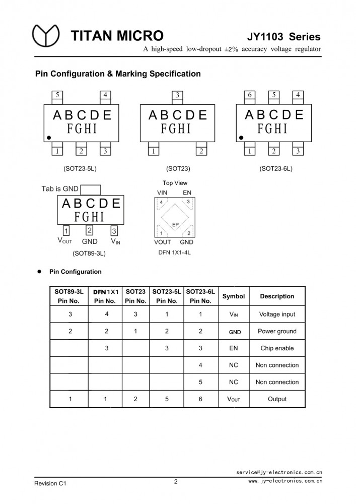 JY1103 datasheet page 2