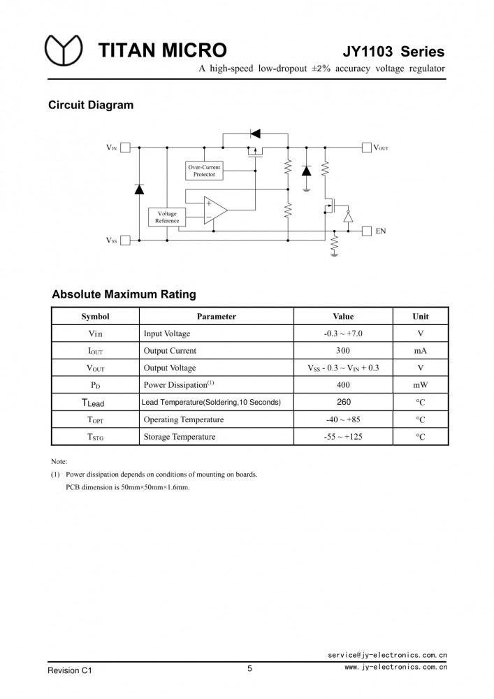 JY1103 datasheet page 5