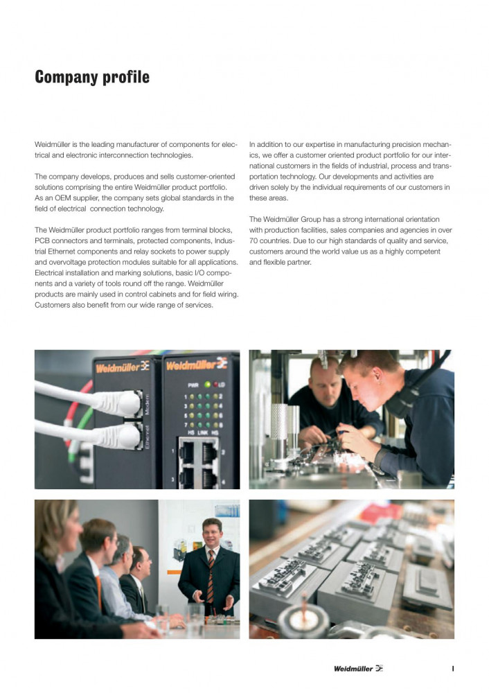 WEIDMULLER product documentation page 1