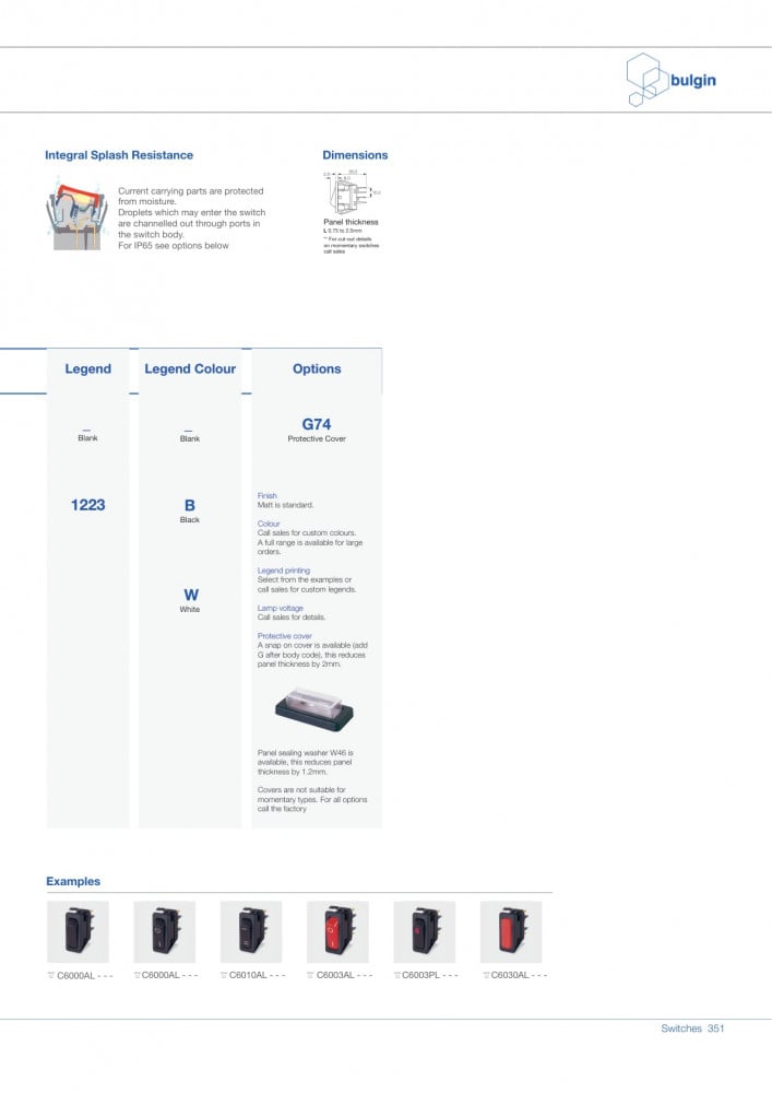Bulgin C6000 series technical document page 2