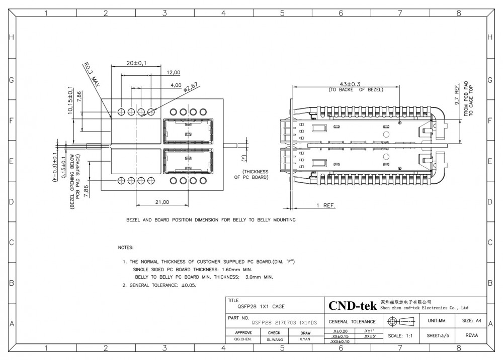 QSFP28 2170703 1X1YDS technical drawing page 3