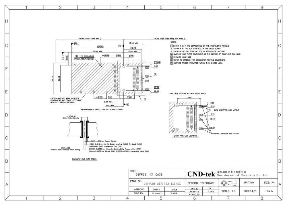 QSFP28 2170703 1X1YDS technical drawing page 4
