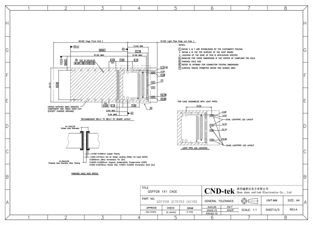 QSFP28 2170703 1X1YDS technical drawing page 5