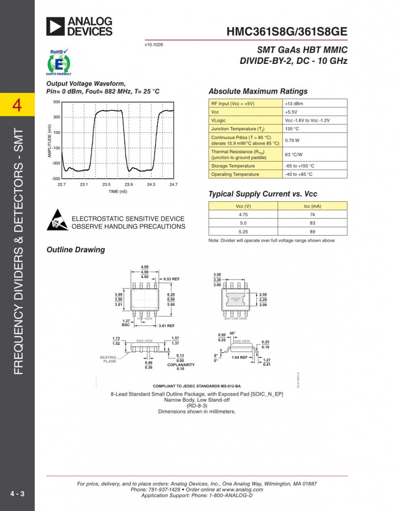 HMC361S8GE datasheet page 3