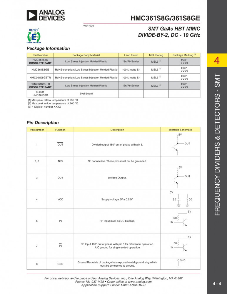 HMC361S8GE datasheet page 4