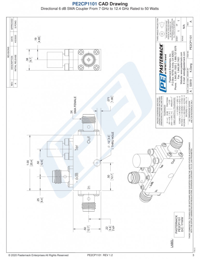 PE2CP1101 technical document page 3