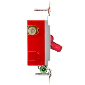 Industrial Grade, Pilot Light Toggle Switches, General Purpose AC, Single Pole, 20A 120/277V AC, Back and Side Wired Toggle for sale