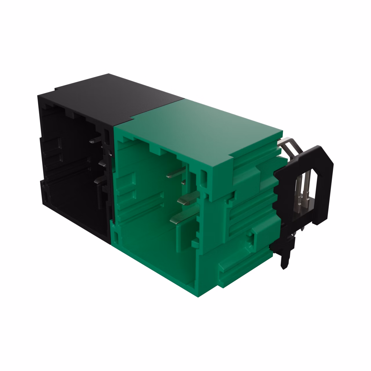 stAK50h 2 Bay Right-Angle Hybrid Header, 24 Circuits, Bay 1: 12 Circuits/Key 1/Black; Bay 2: 12 Circuits/Key 2/Green; Tray for sale