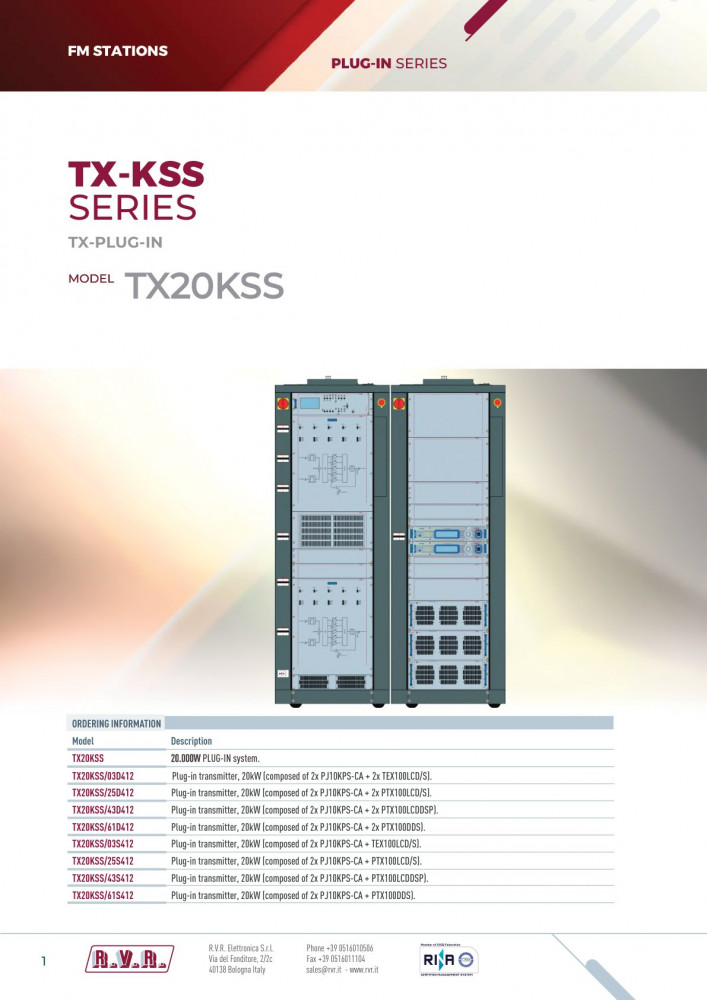TX20KSS technical document page 1