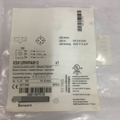 Schneider XS912RWPAM12 Proximity Sensor for sale