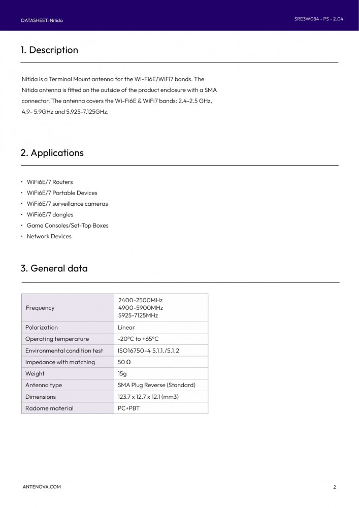 Nitida datasheet page 2