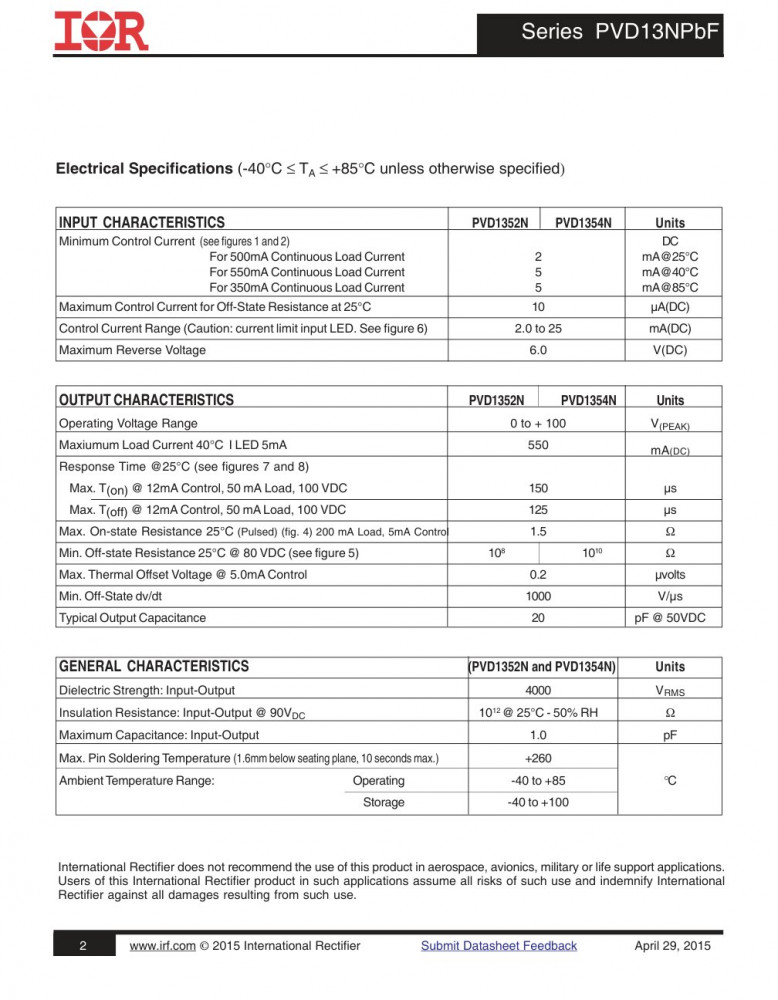 PVD1352NSPBF datasheet page 2