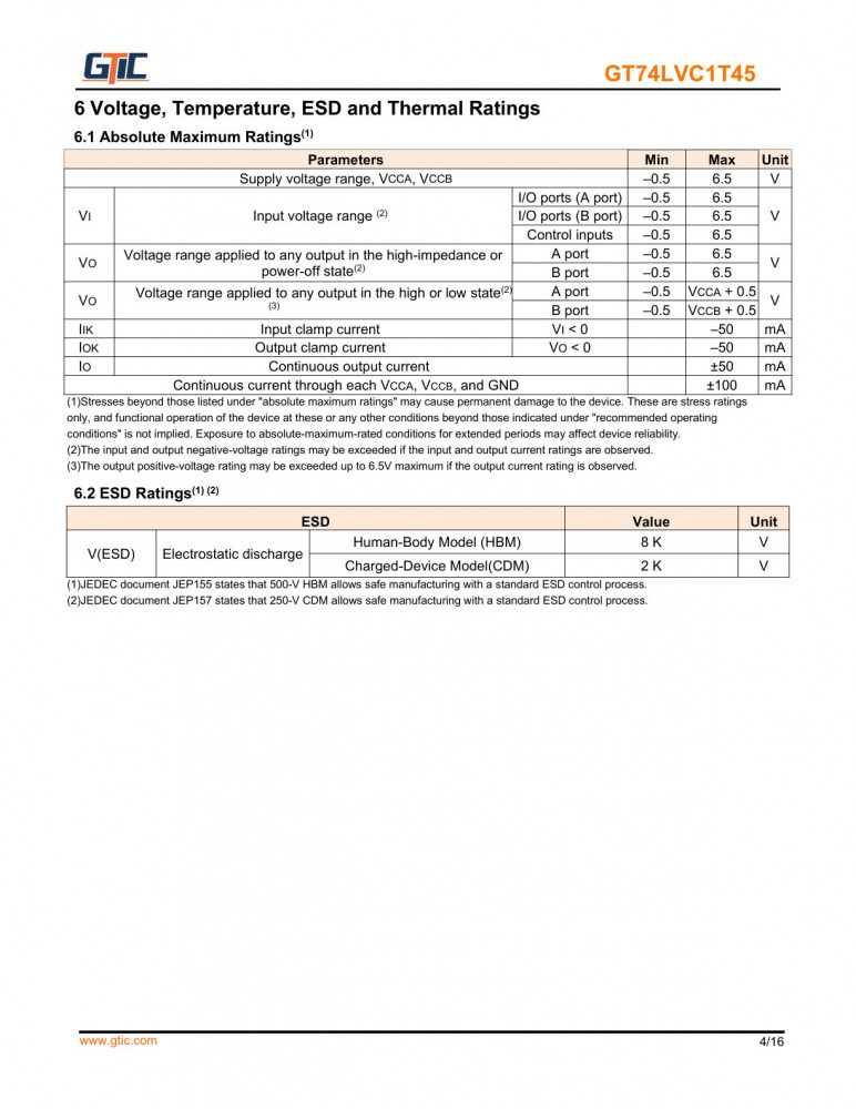 GT74LVC1T45S6 datasheet page 5
