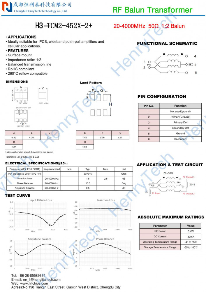 H3-TCM2-452X-2+ technical document page