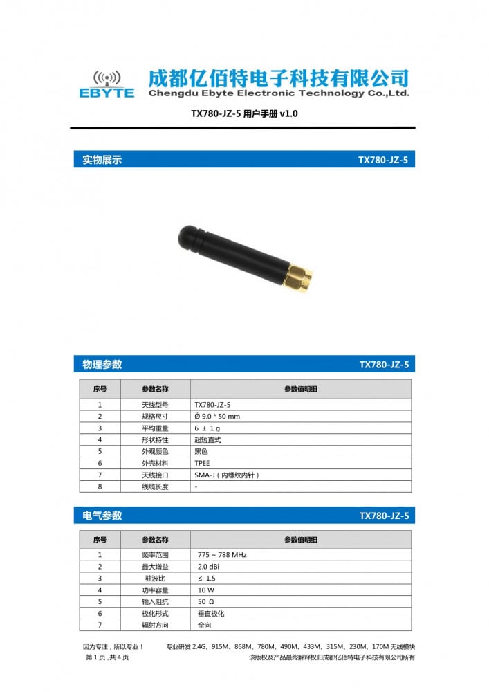 TX780-JZ-5 product presentation