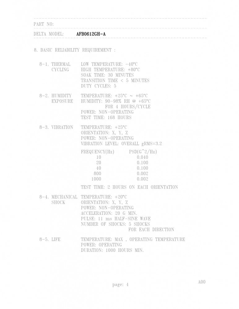 AFB0612GH-A specification page 4