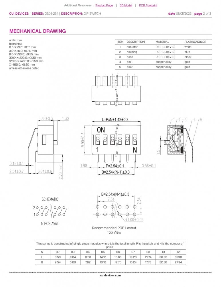DS03-254-08BE datasheet page 2