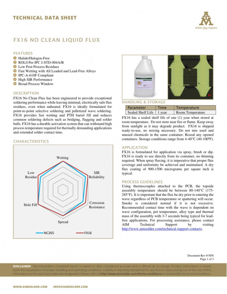 FX16 technical document page 1