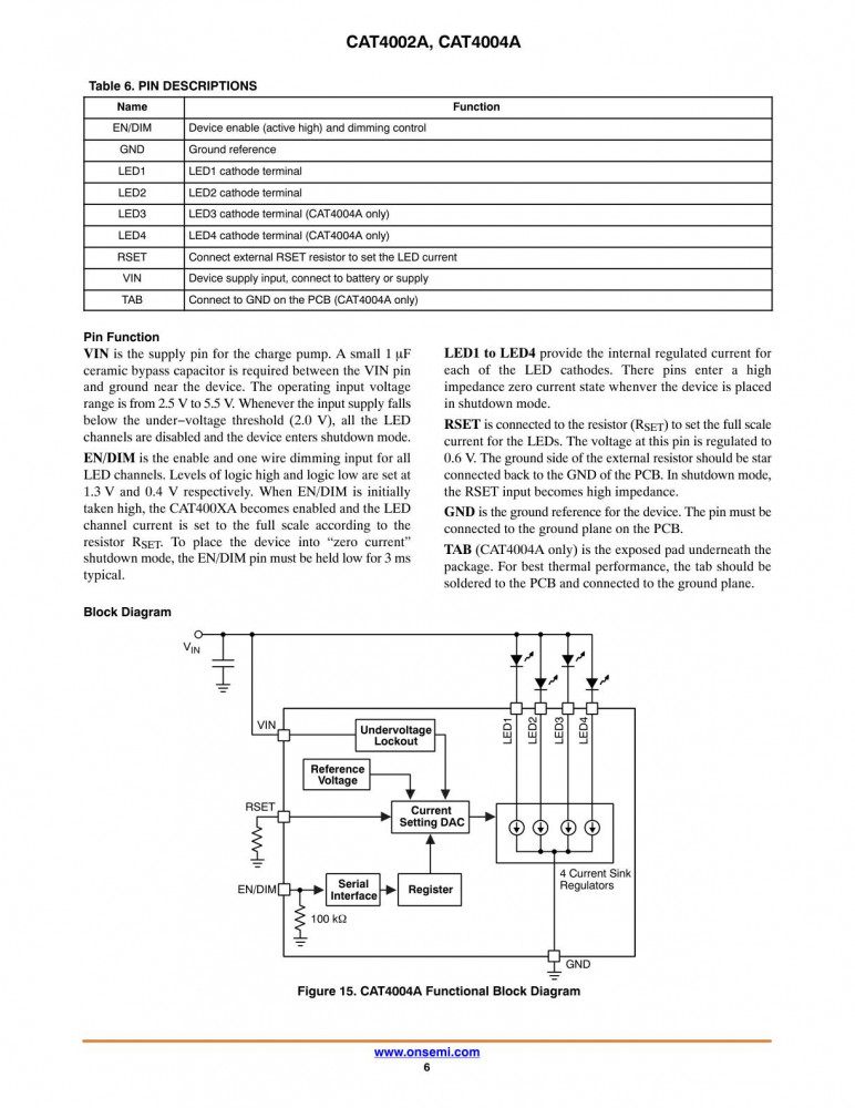 CAT4004A technical document page 6