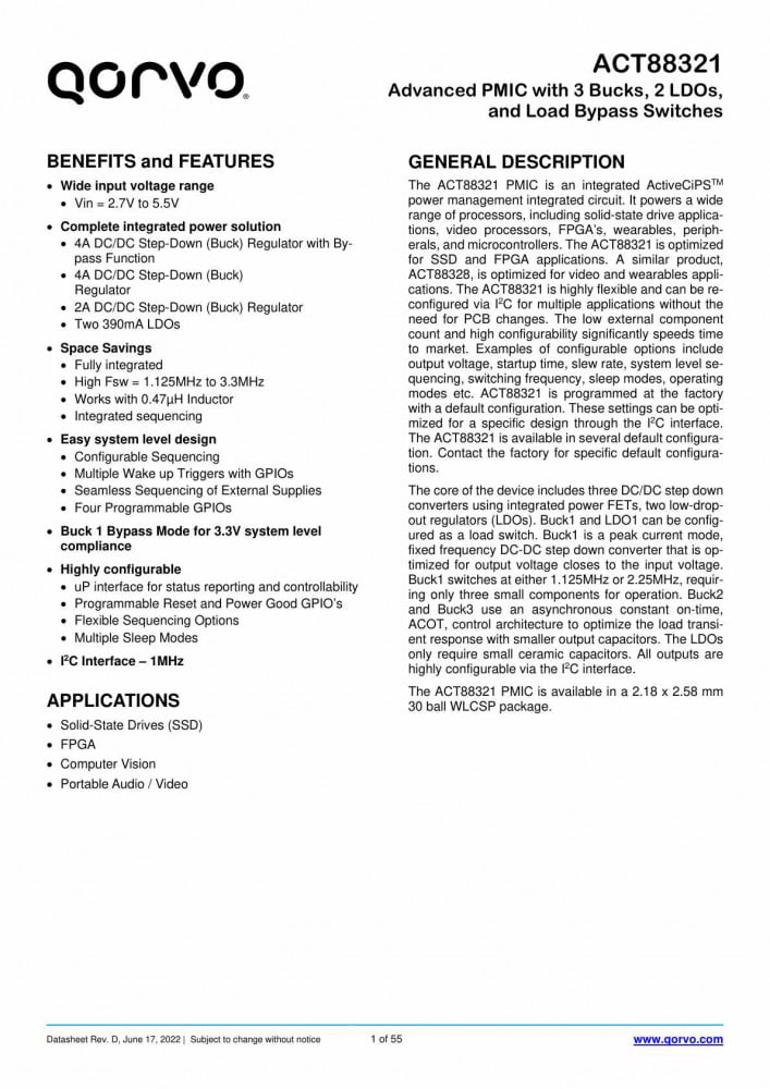 ACT88321 datasheet page 1