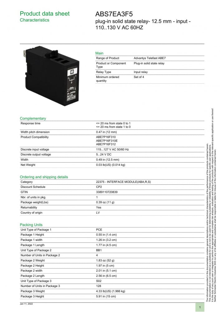 ABS7EA3F5 technical document page 1