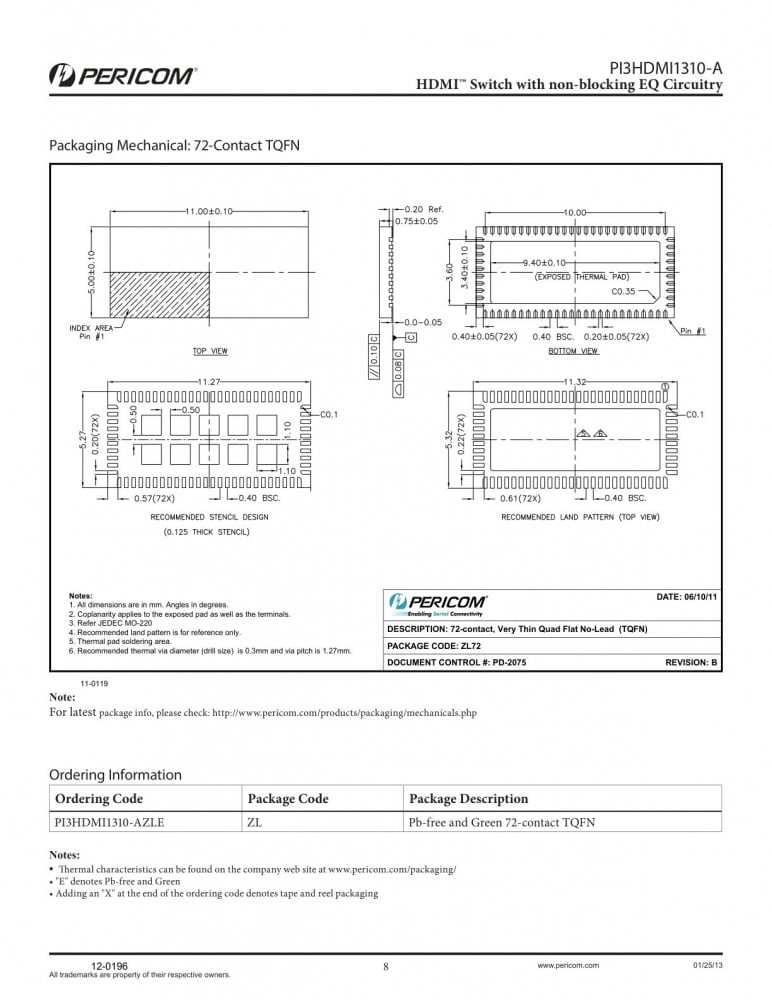 PI3HDMI1310-AZLEX datasheet page 8