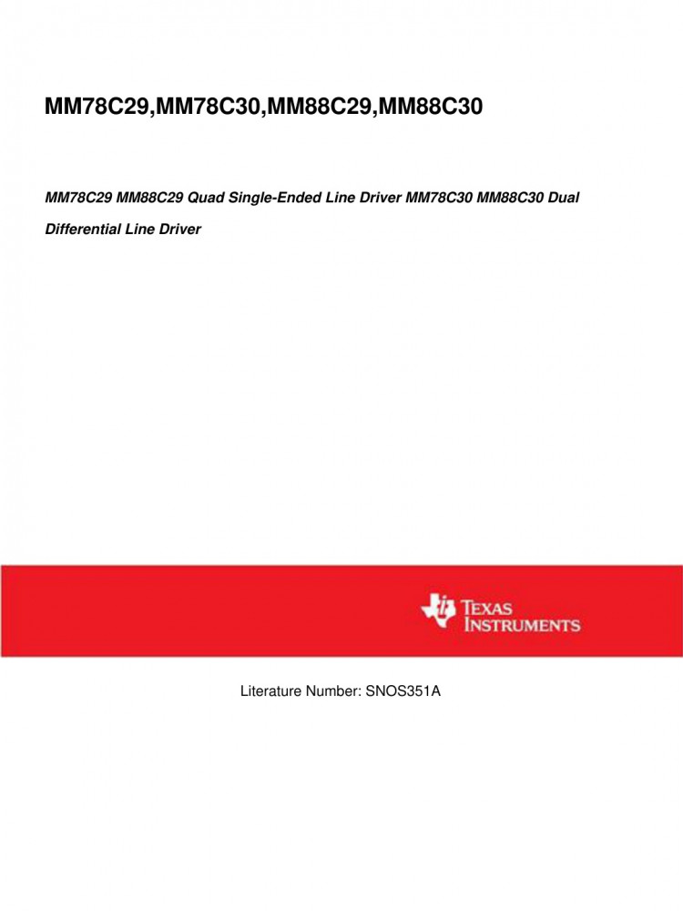 MM78C29J/883 datasheet page 1