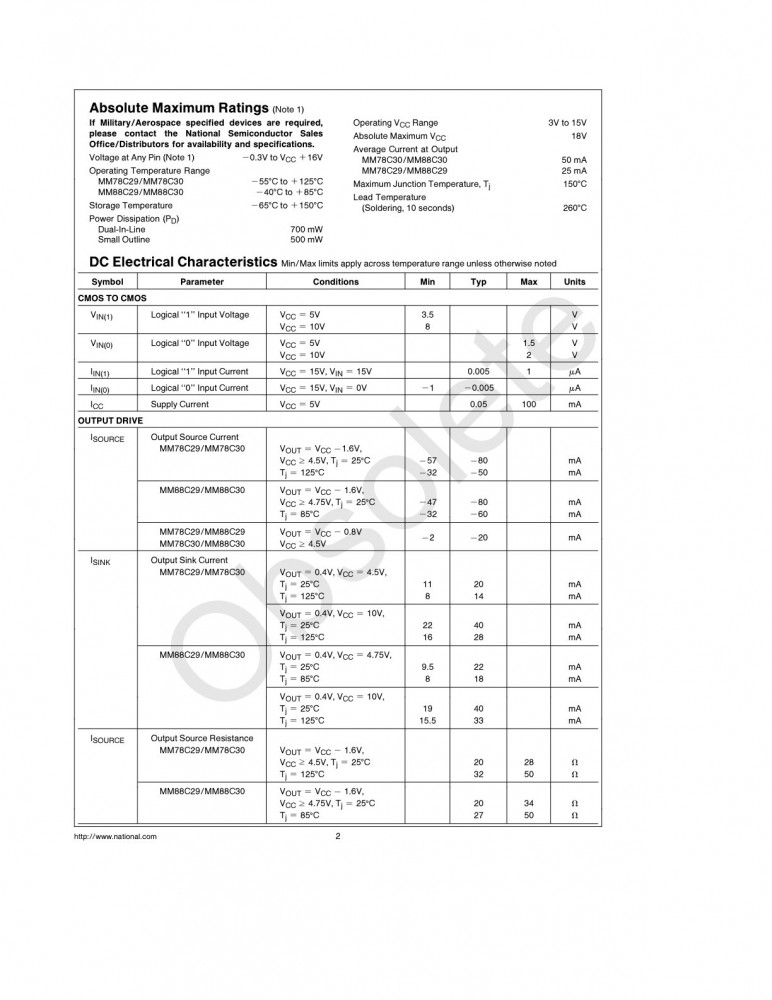 MM78C29J/883 datasheet page 3