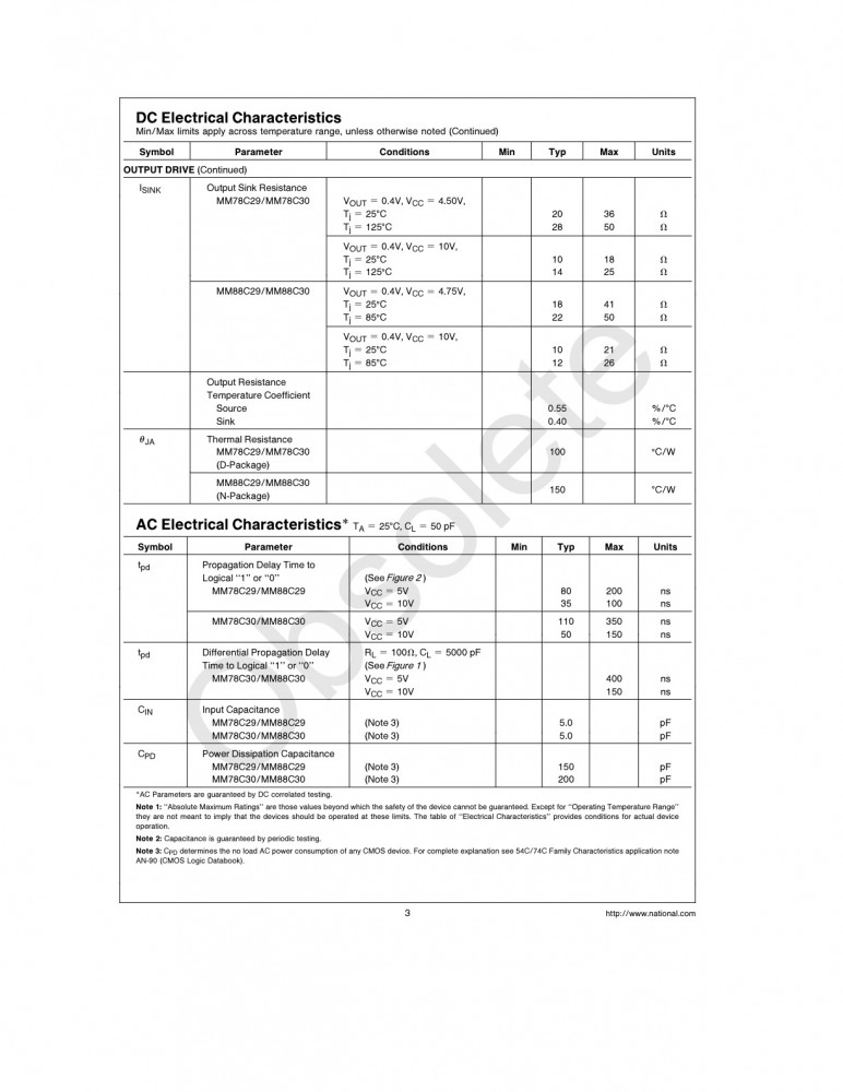 MM78C29J/883 datasheet page 4