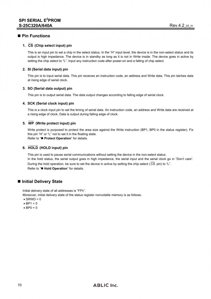 S-25C320A/640A datasheet page 10