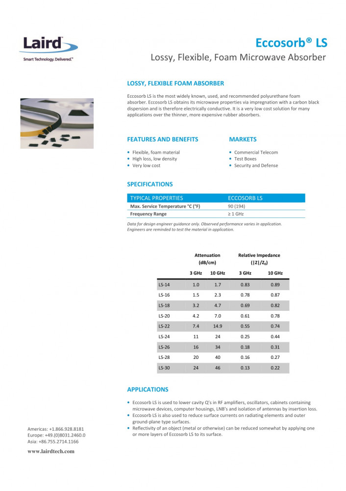 Laird Eccosorb LS technical document page 1