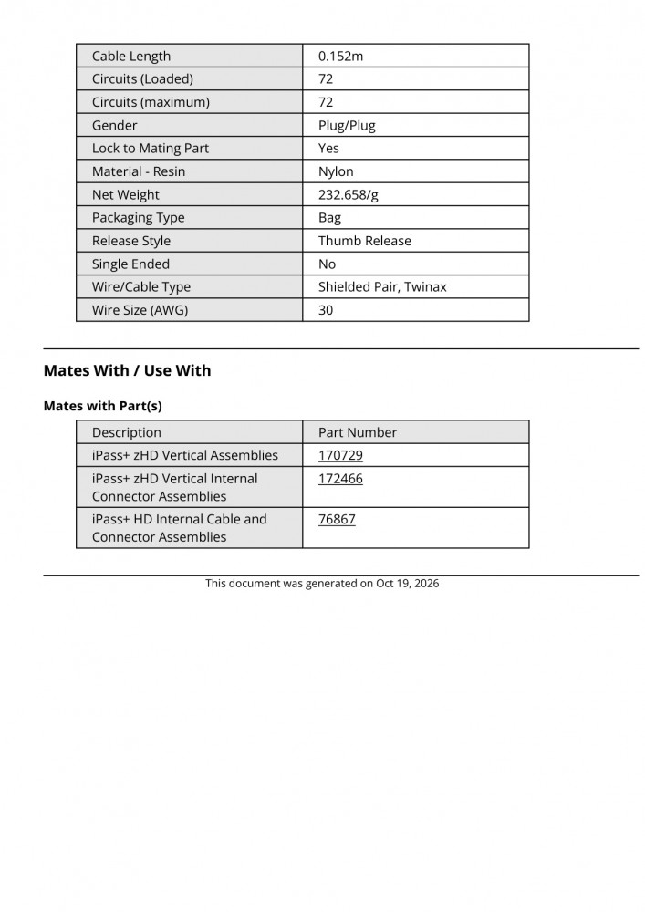 MOLEX MiniSAS HD cable assembly specification page 3