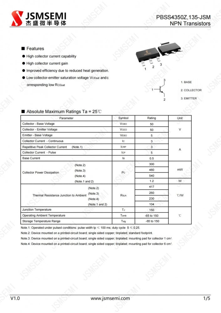 PBSS4350Z,135-JSM datasheet page 1