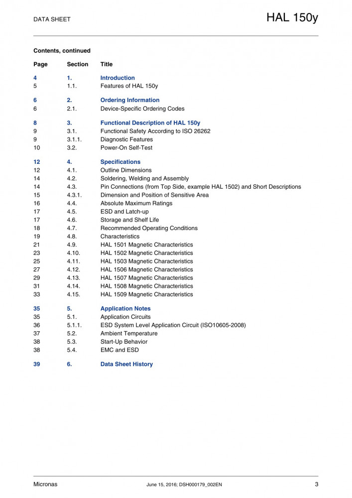 HAL 150y datasheet page 3