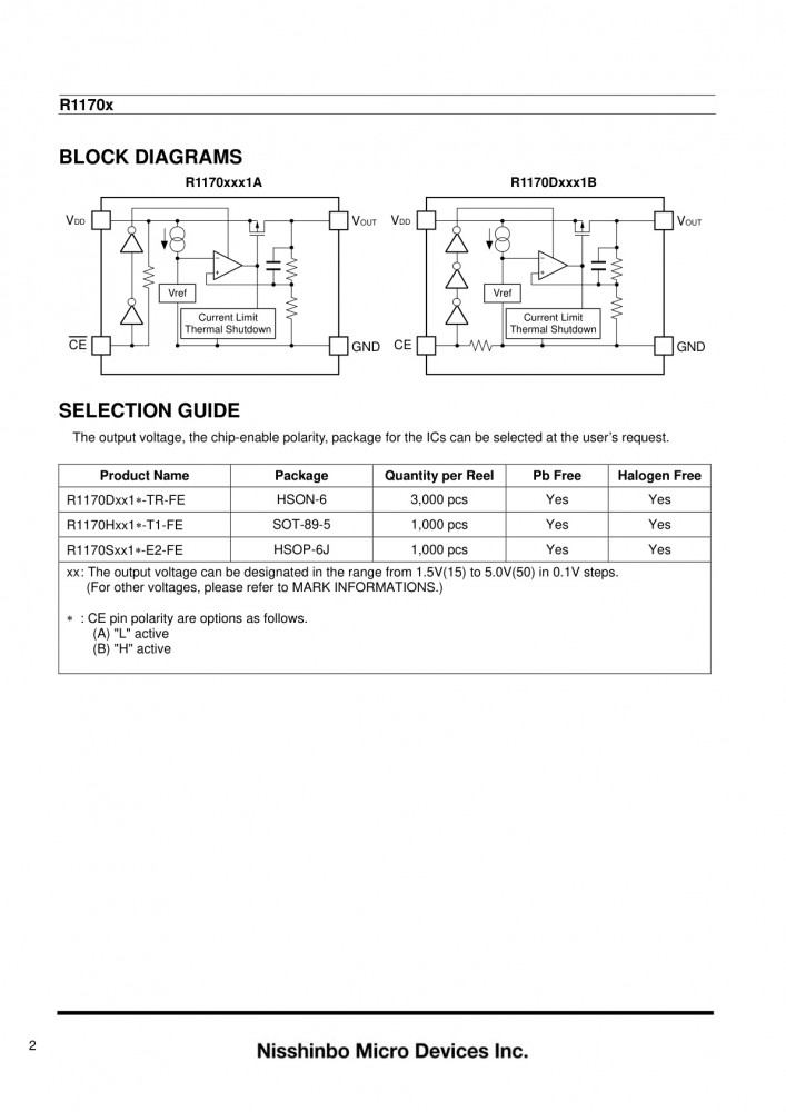 R1170 datasheet page 2
